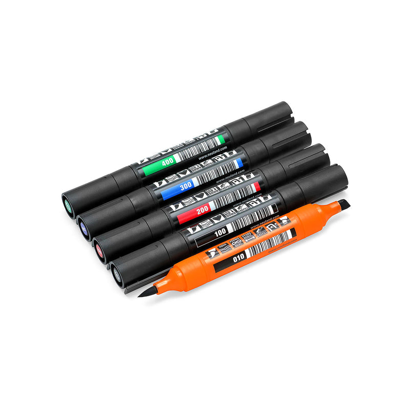 Neuland TwinOne® chisel- and brush nib, 5/color sets - Set No. 2