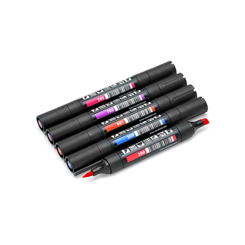 Neuland TwinOne® chisel- and brush nib, 5/color sets - Set No. 19 Jell