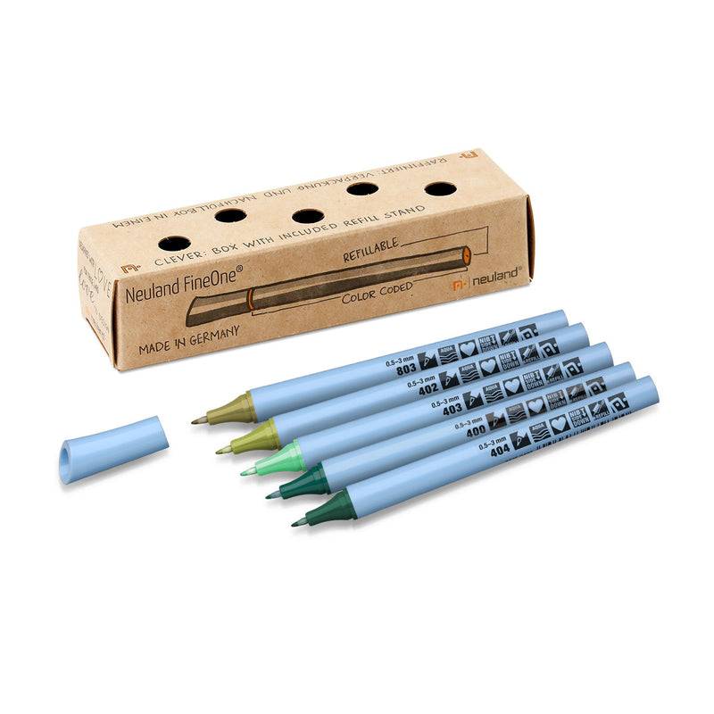 Neuland FineOne® Flex, 5/color sets - Set No. 12 Back to green